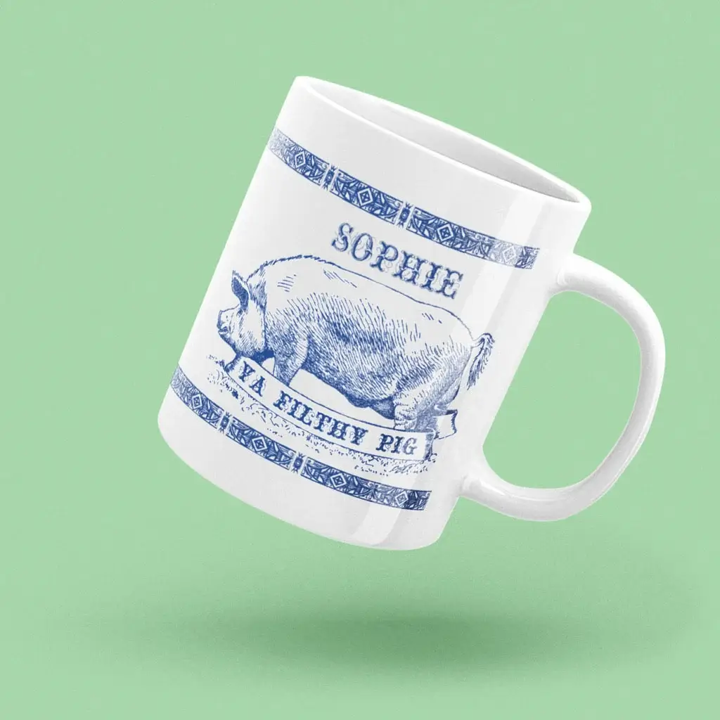 Personalised Filthy Pig Mug - Barras Ceramics